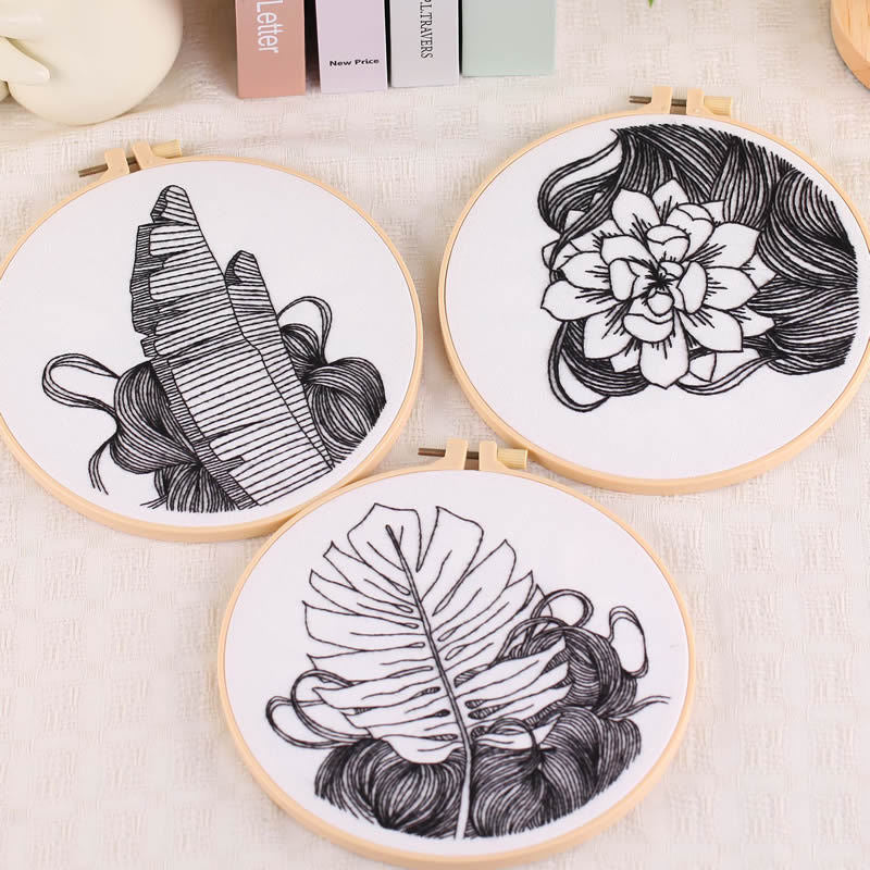 Drawing Outline Practice Hand Embroidery DIY Kit 20cm – MiuEmbroidery