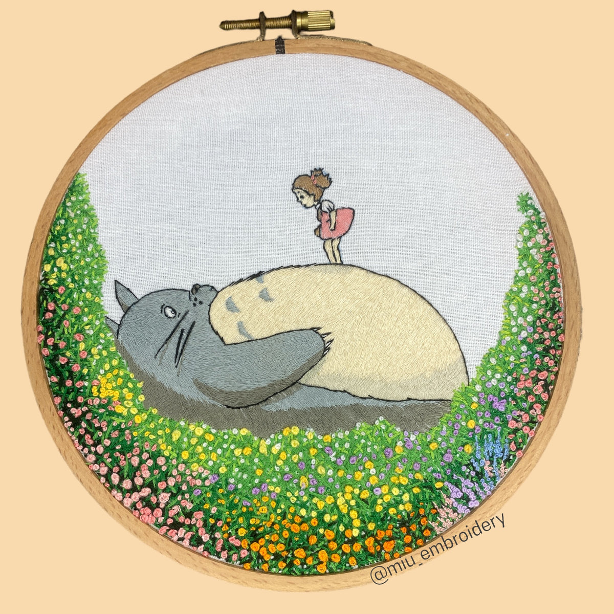 Totoro PDF Embroidery Pattern + Video Tutorials – MiuEmbroidery